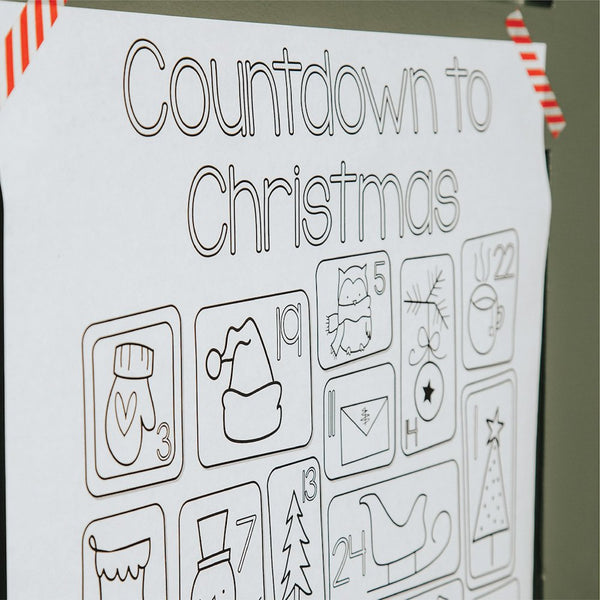 Christmas Countdown Poster | Holiday Coloring Page | Party In A Pinch – Partyinapinch