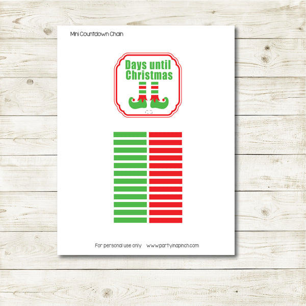 Christmas Elf Mini Countdown Kit, Elf Printable, Instant Download ...