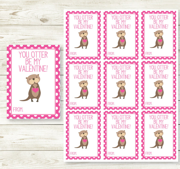 Otter Be Valentine's Day Cards, Valentine's Day Cards, Printable,Insta ...