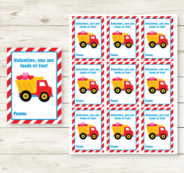 DUMP TRUCK VALENTINE'S DAY PRINTABLE CARDS – Partyinapinch