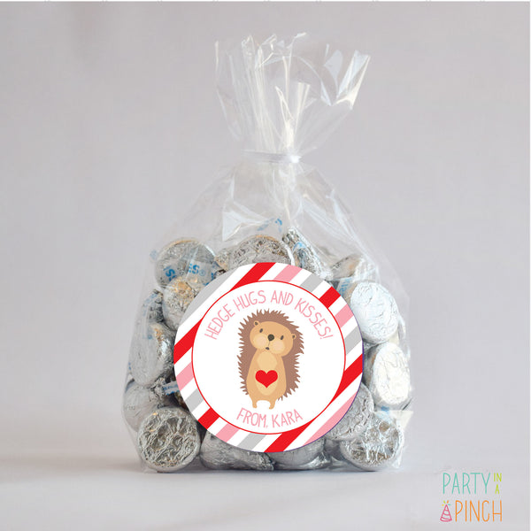 "Hedge Hug and Kisses" Valentine's Day Favor Sticker Set 2.5"| Persona ...