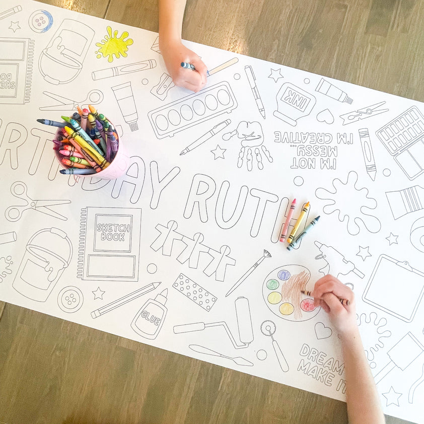 Art Party Coloring Table Runner| Art Party – Partyinapinch