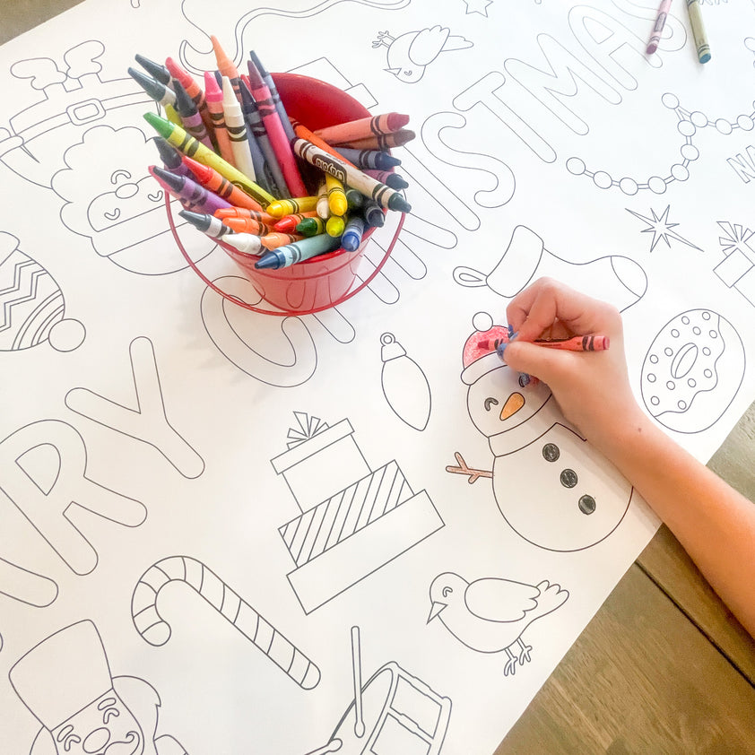 Cute Christmas Coloring Table Runner | Christmas – Partyinapinch