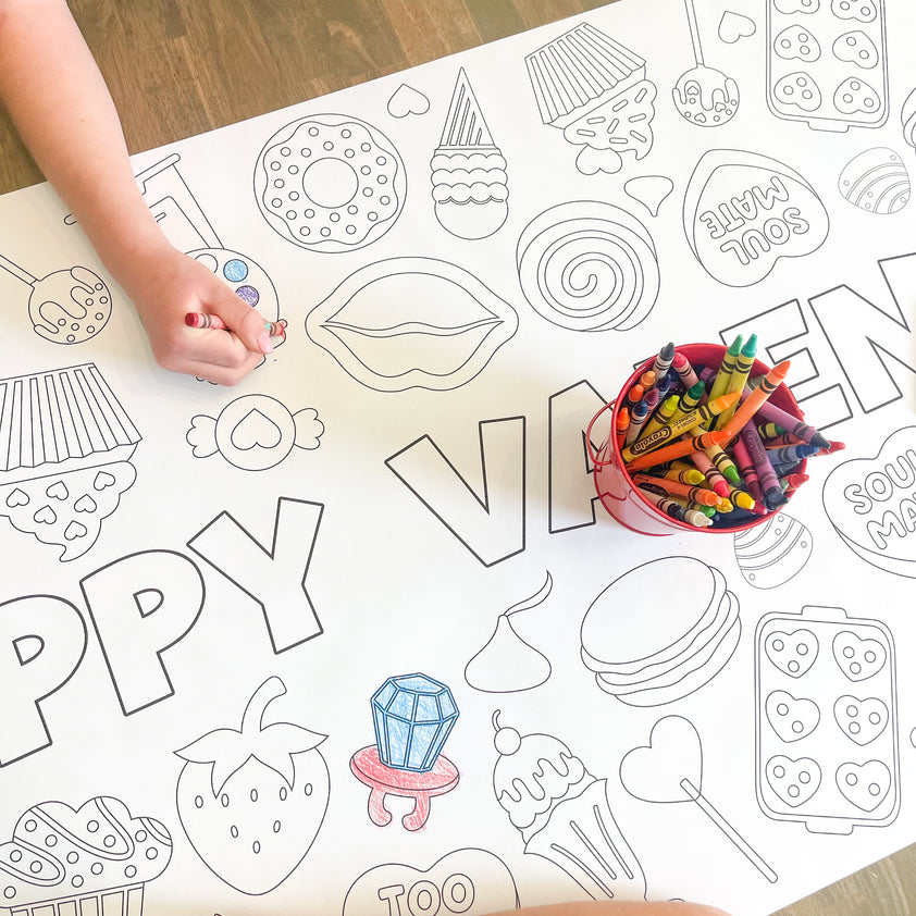 Valentine's Bakery Coloring Table Runner| Valentine's Party – Partyinapinch