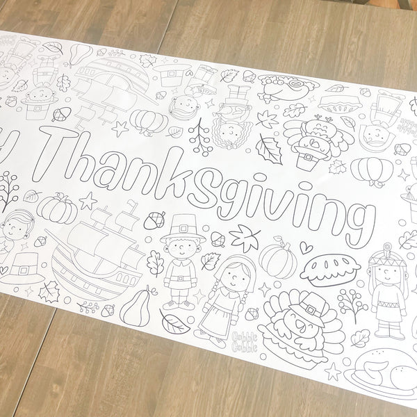 Thanksgiving Coloring Table Runner | Thanksgiving – Partyinapinch