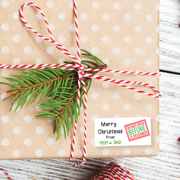 Do Not Open Before Christmas - Personalized Christmas Gift Stickers ...