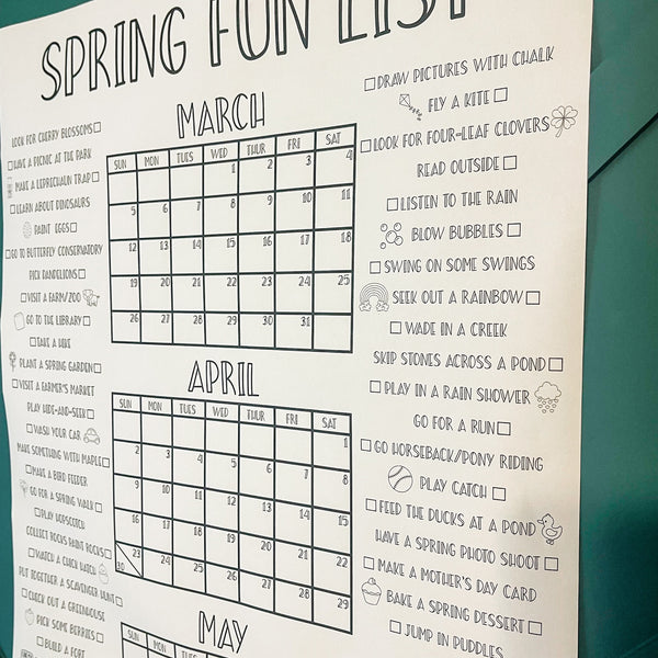 Spring Fun List Countdown Poster| 2025 – Partyinapinch