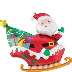 Santa's Sleigh Christmas Mylar Balloon 28 Inches – Partyinapinch