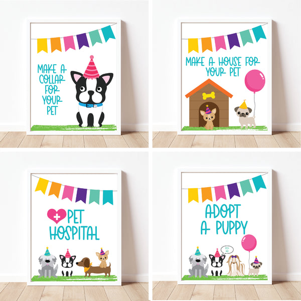 Puppy Party Signs, Set of 8| Puppy Party| Instant Download – Partyinapinch