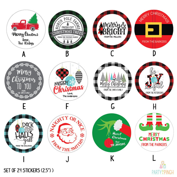 Personalized Christmas 2.5 inch Stickers 2, Christmas Stickers, Christ ...