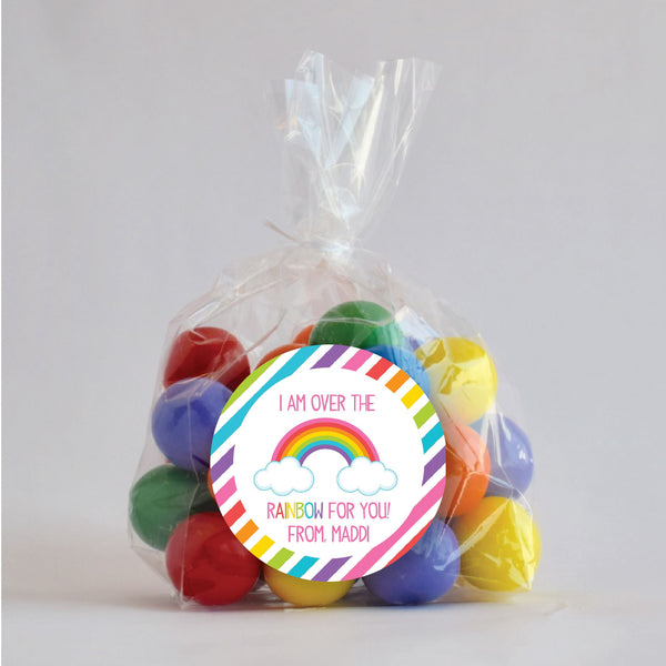 Personalized Valentine Rainbow Favor Stickers, Valentine Stickers, Val ...