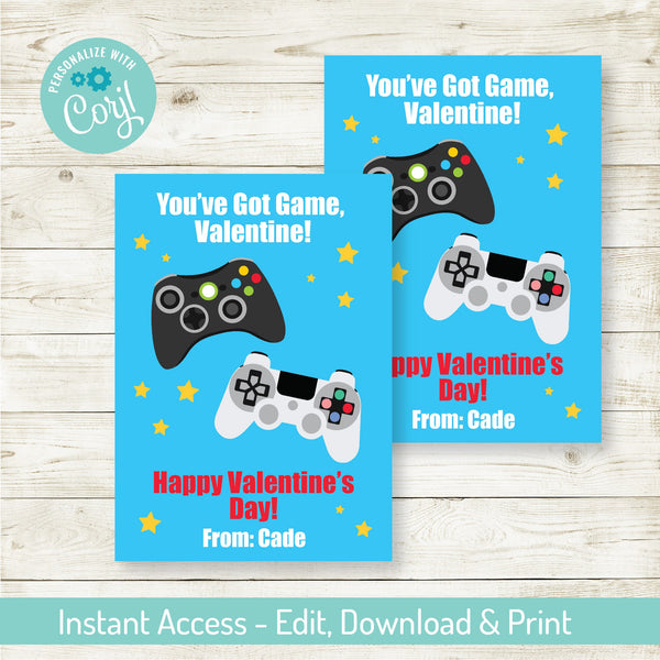 Editable Video Game Valentine's Day Card, Valentine's Card, Valentine ...