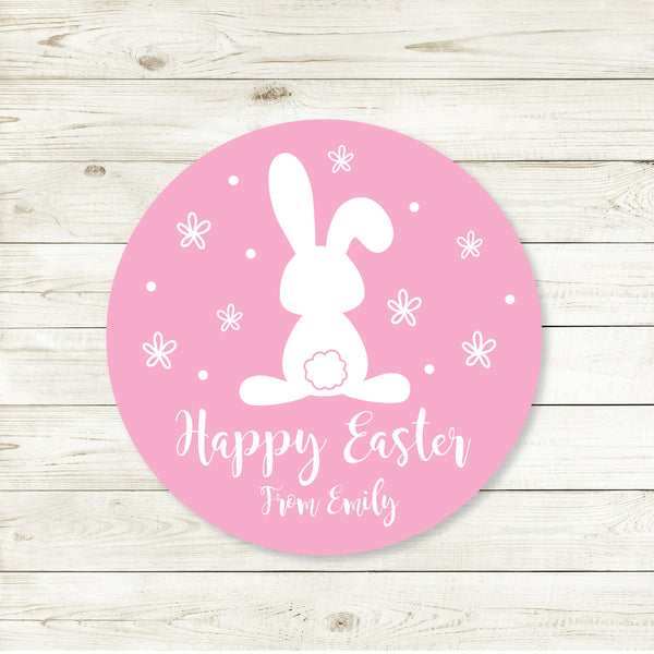 Personalized Easter Pink Bunny Stickers, Easter Stickers, Bunny Sticke ...