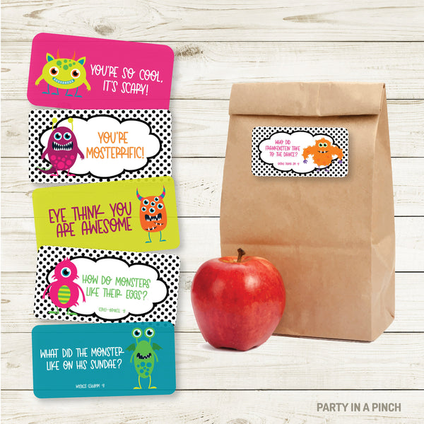 Lunchbox Note Stickers, Lunchbox Jokes, Monster Lunchbox Notes, Monste ...
