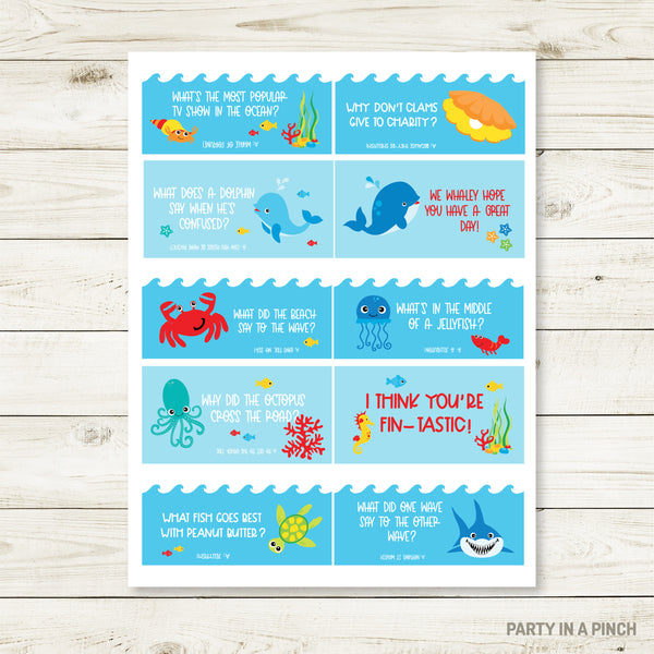 Under The Sea Lunchbox Stickers| Lunch Notes – Partyinapinch