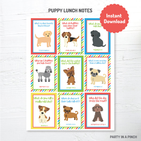Puppy Lunch Box Notes| Instant Download – Partyinapinch