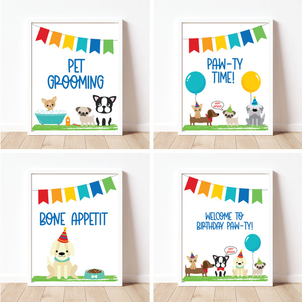 Puppy Party Signs, Set of 8| Puppy Party| Instant Download – Partyinapinch
