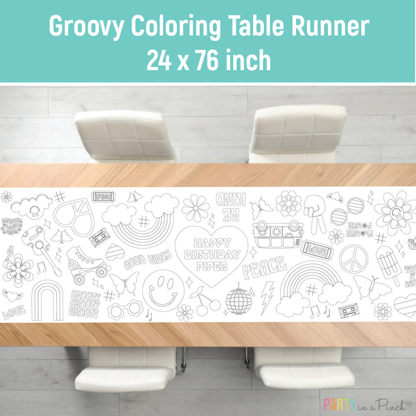 Groovy Coloring Table Runner – Partyinapinch