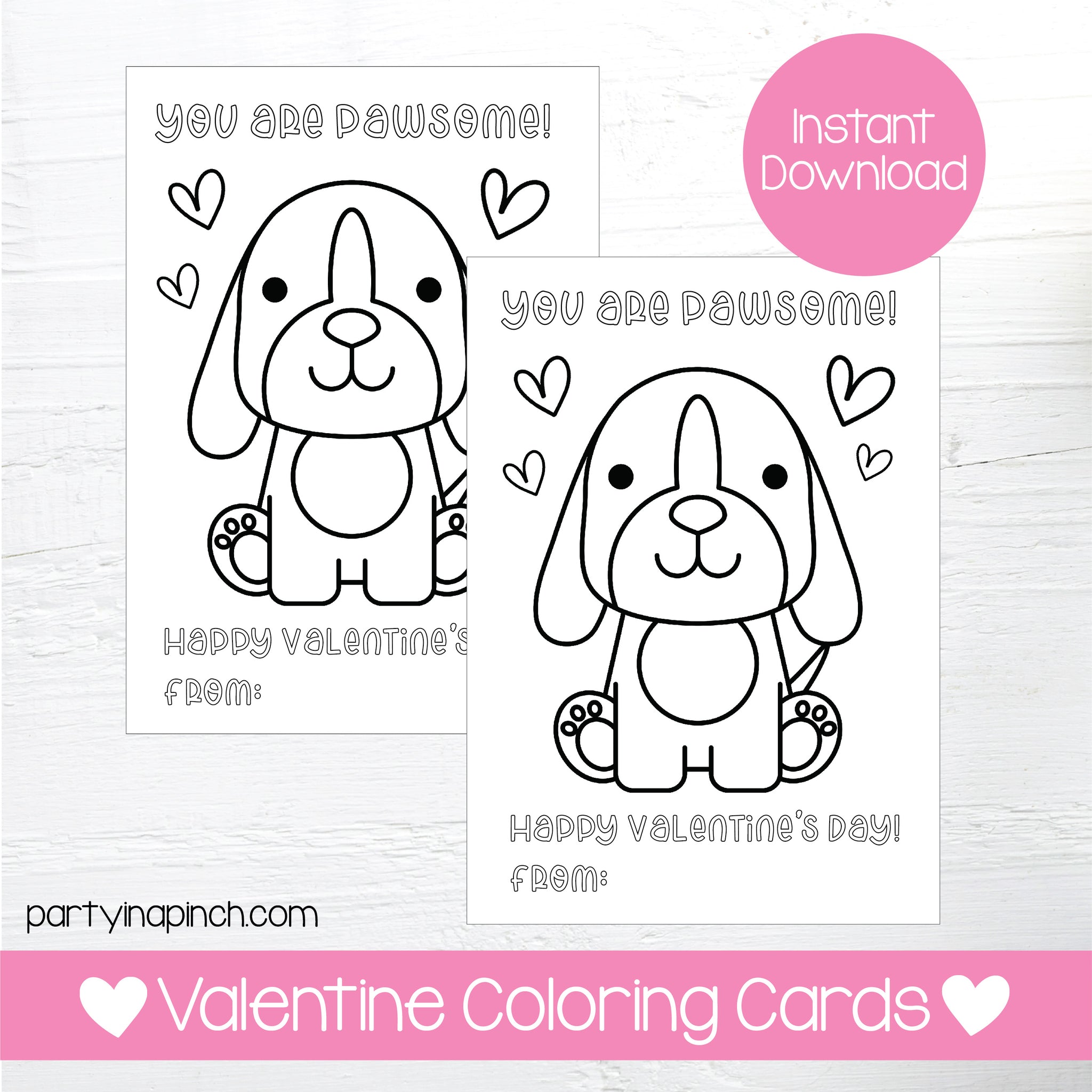Free Valentine's Day Coloring Sheets Valentines Coloring Card With Dog ...